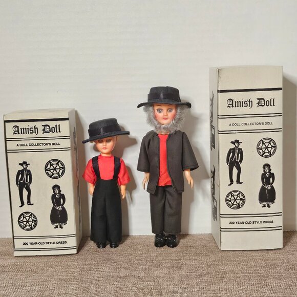 Amish | Toys | Vintage Pair Of Amish Dolls In Original Box Lancaster Pa ...